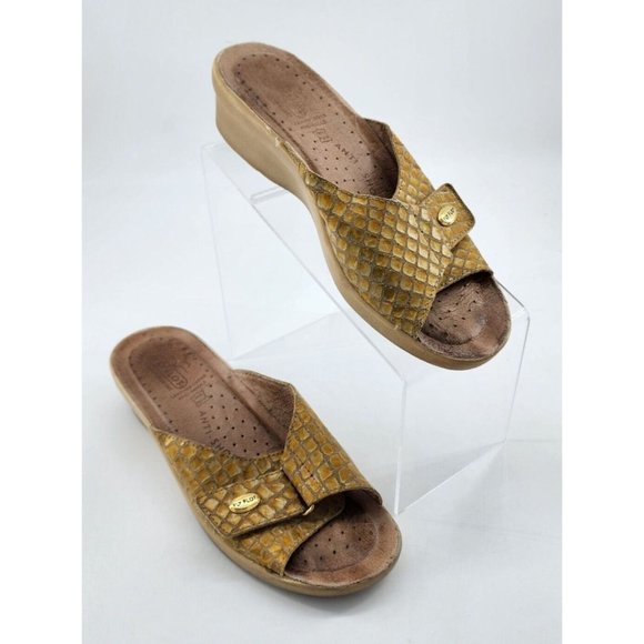 Fly Flot | Shoes | Fly Flot Womens Slip On Slide Wedge Sandals Yellow ...